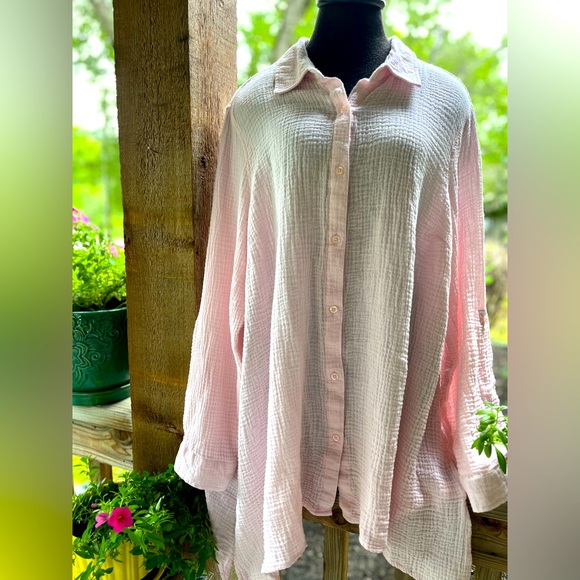 Zac & Rachel | Tops | Zac Rachel Woman Petal Pink Soft Puckered Cotton ...